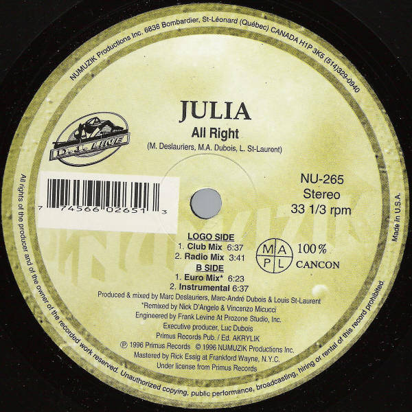 Julia Vinyl Records and CDs For Sale | MusicStack