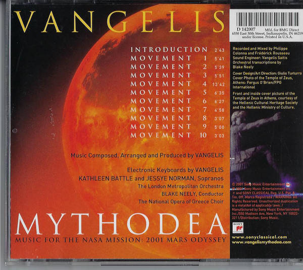 Vangelis Mythodea Vinyl Records and CDs For Sale | MusicStack