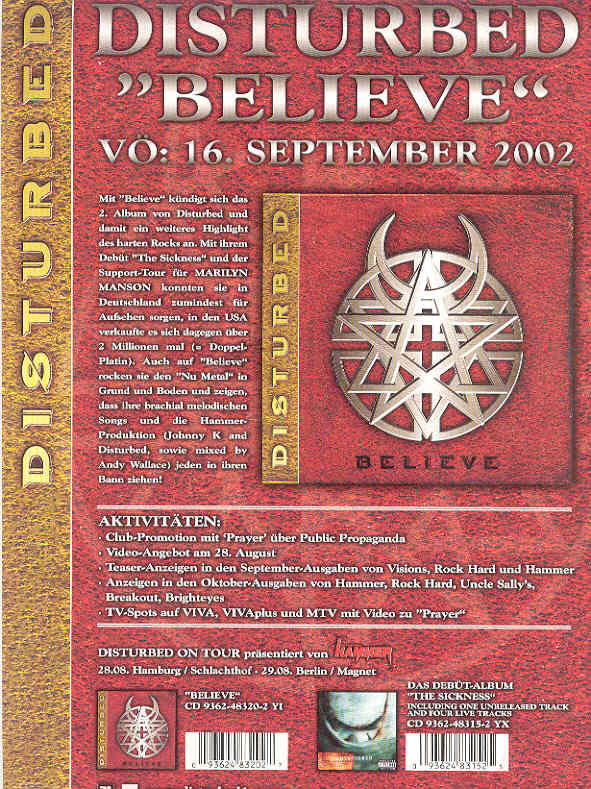 Disturbed Believe Vinyl Records and CDs For Sale | MusicStack