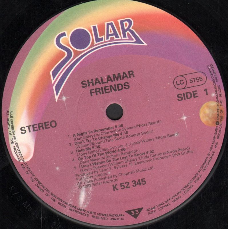 Shalamar Friends Vinyl Records and CDs For Sale | MusicStack