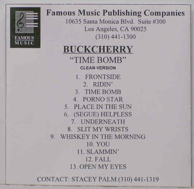 Buckcherry Time Bomb Vinyl Records and CDs For Sale | MusicStack