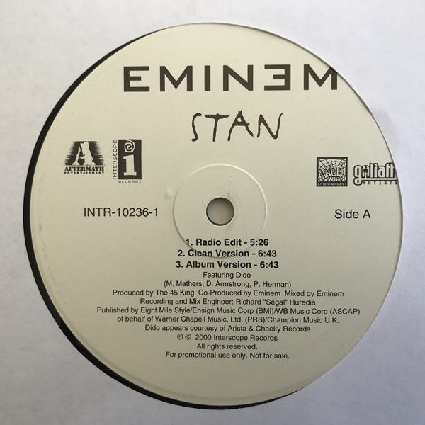 Eminem Stan Vinyl Records and CDs For Sale | MusicStack
