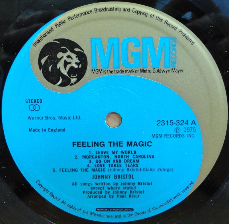 Johnny Bristol Feeling The Magic Vinyl Records and CDs For Sale ...
