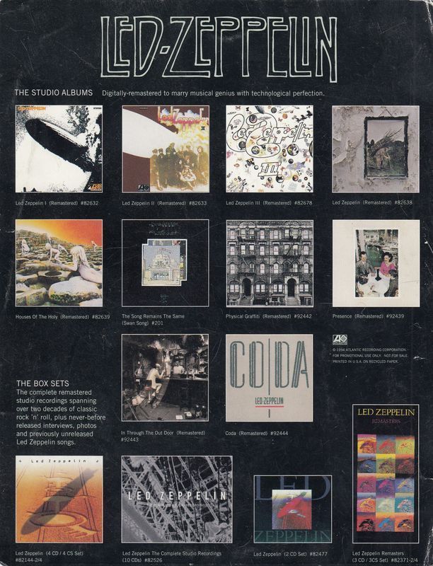 Led Zeppelin - Ad Flyer (promo) (Poster) For Sale