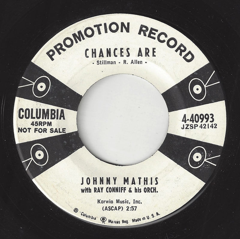 Johnny Mathis Chances Are Vinyl Records and CDs For Sale | MusicStack